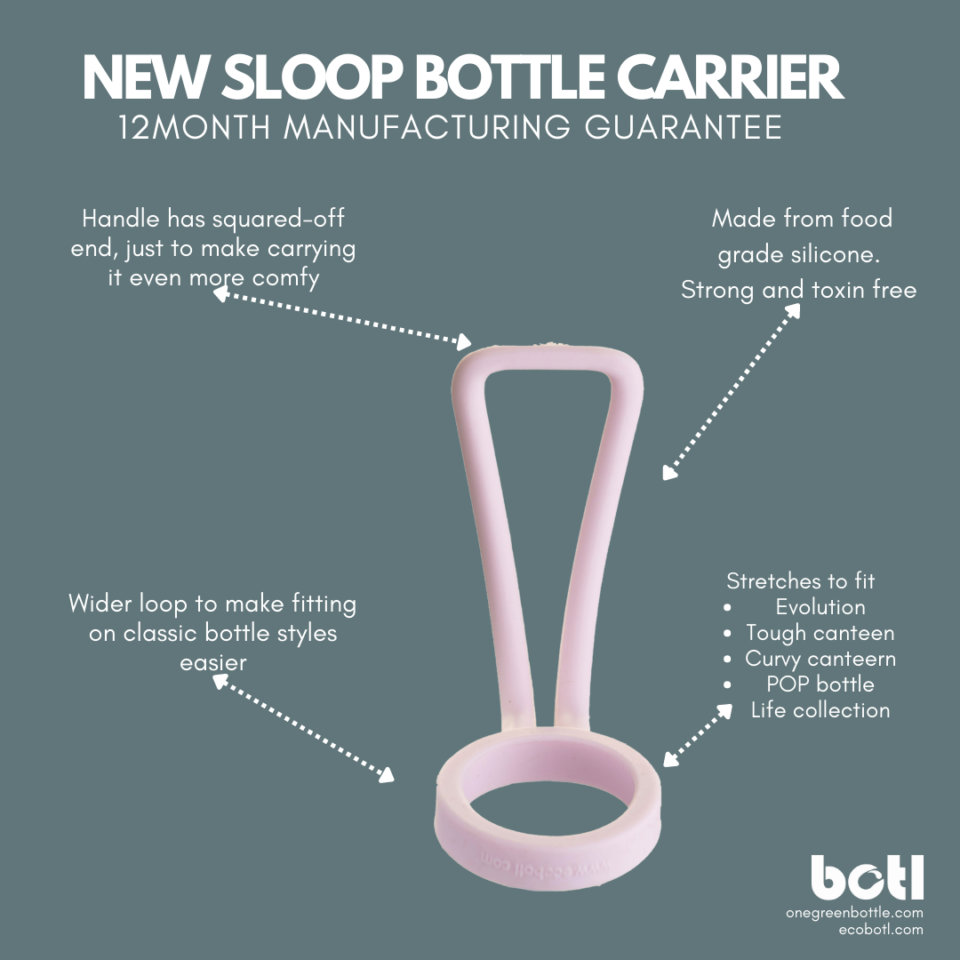 Sloop - Loop carrier in pink pompom - BOTL - water bottle carrier - One ...