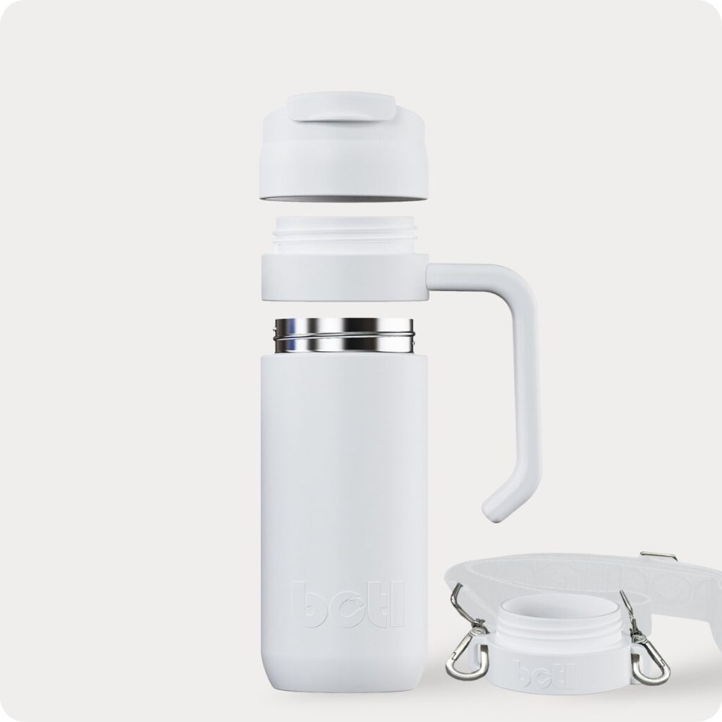 Travel mug with handle - 400ml brew flask - white - botl